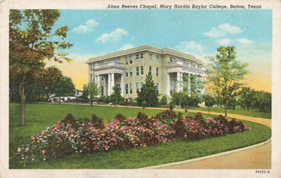 Postcard Alma Reeves Chapel Baylor College Belton Texas NH1 | eBay