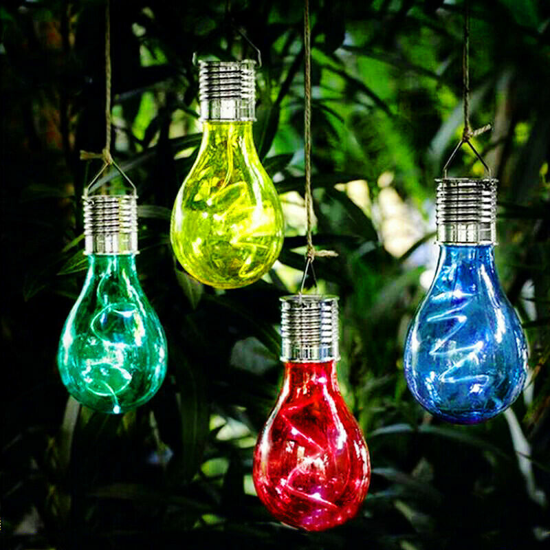 Solar Power LED String Light Bulb Outdoor Garden Hanging Tent Lanterns ...