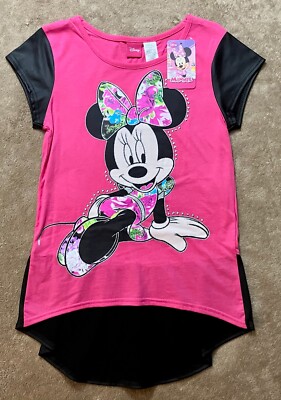 Disney - Minnie Mouse - Frozen Petal Back Hi Low Girl's Top - Large ...