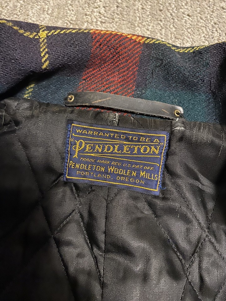 Vintage Pendleton Shadow Plaid Red Wool Blanket Coat USA ~ Mens XXL XXLG Jacket | eBay