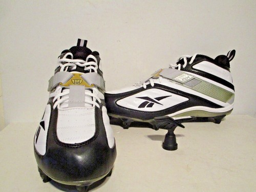 Reebok Mens NFL Pro Workhorse Mid D2 Cleats Shoes White Black Size 16 ...