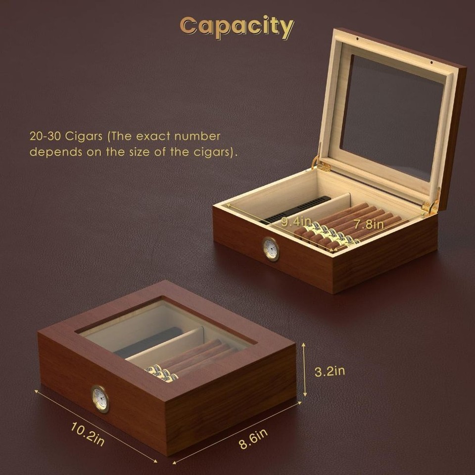 Cigar Humidor Cigar Box Cigar Storage Box Small Table Top Humidors 20 ...
