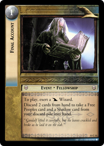 LOTR: Final Account [Ungraded] Shadows Lord of the Rings TCG Decipher ...