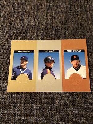 1994 Donruss Triple Play Medalists Ryne Sandberg Craig Biggio Robby ...
