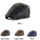 Men Beret Hat Leather Cap Newsboy Gatsby Flat Cap Ivy Golf Driver Cap ...