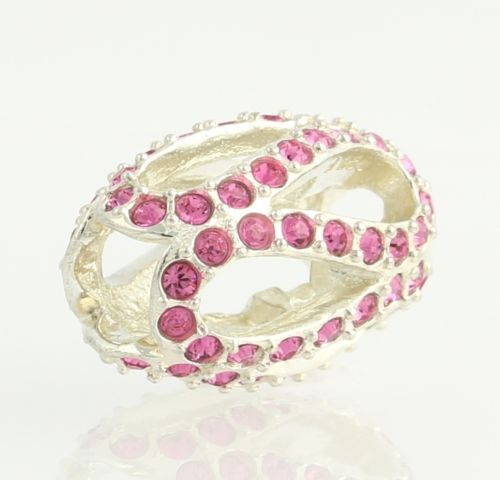 NEW Chamilia Bead Charm - Sterling Silver Glistening Meander - Pink ...
