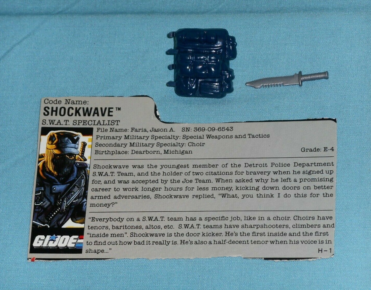 GI G.I. Joe gijoe SHOCKWAVE WEAPONS + FILE CARD LOT #2 parts backpack ...