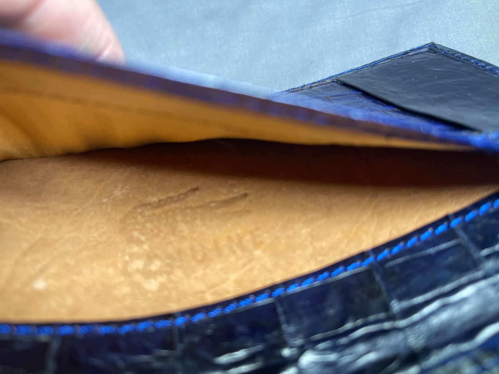 New Genuine BLUE Alligator Premium Skin Check/Card or Breast Pocket ...