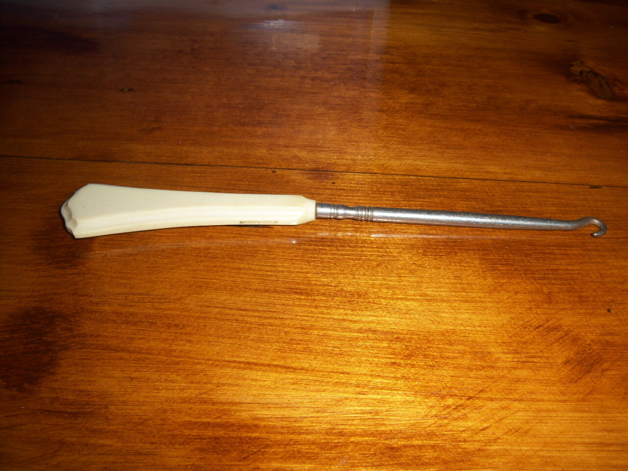 Antique DuBarry Ivory Py-Ra-Lin Button Hook - Gem