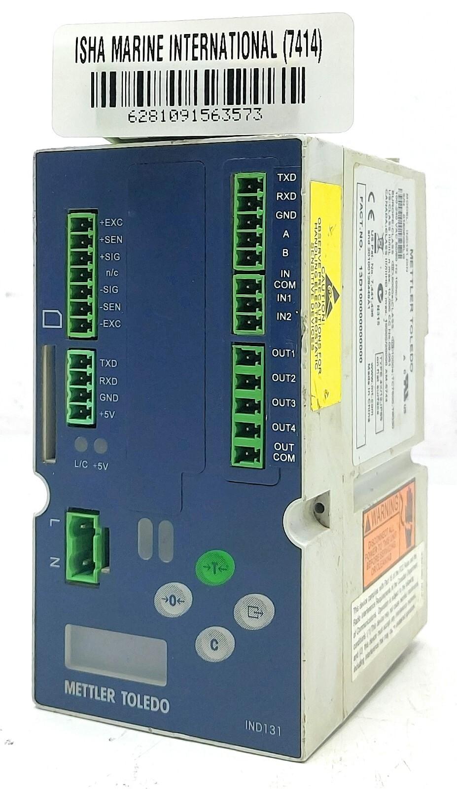 Mettler TOLEDO 24vdc Din-rail Mounted Weighing Terminal Ind131 DIN for ...