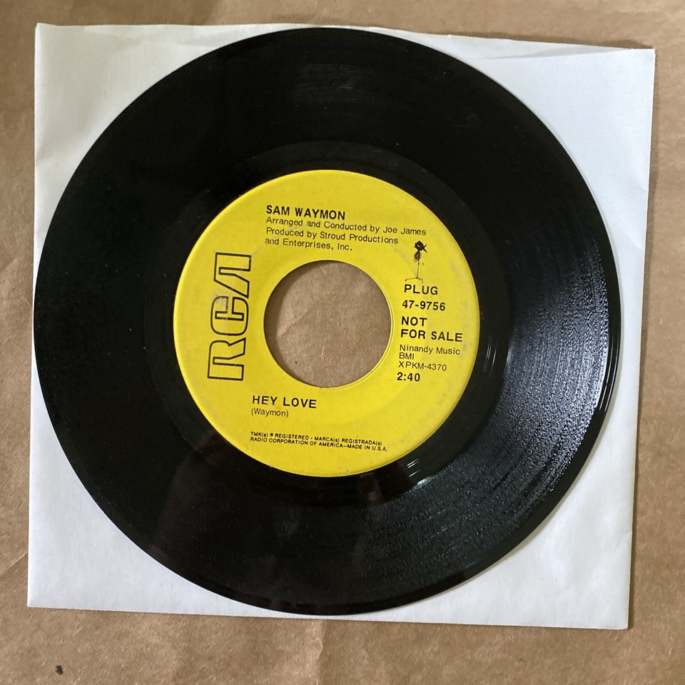 Sam Waymon Hey Love, Lonely For My Baby Rca Records 45 RPM Vinyl Record ...