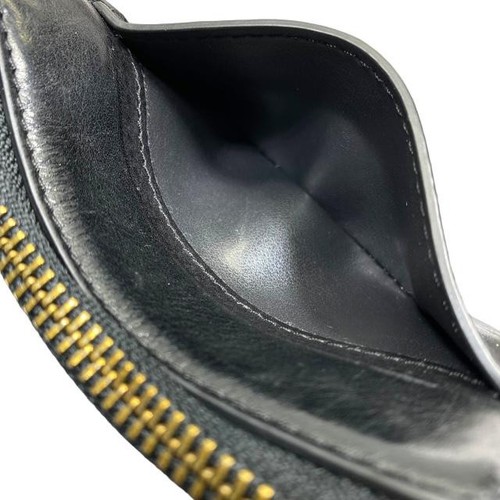 Coach Key Case Ring L-Shaped Zipper Logo Leather Black | eBay