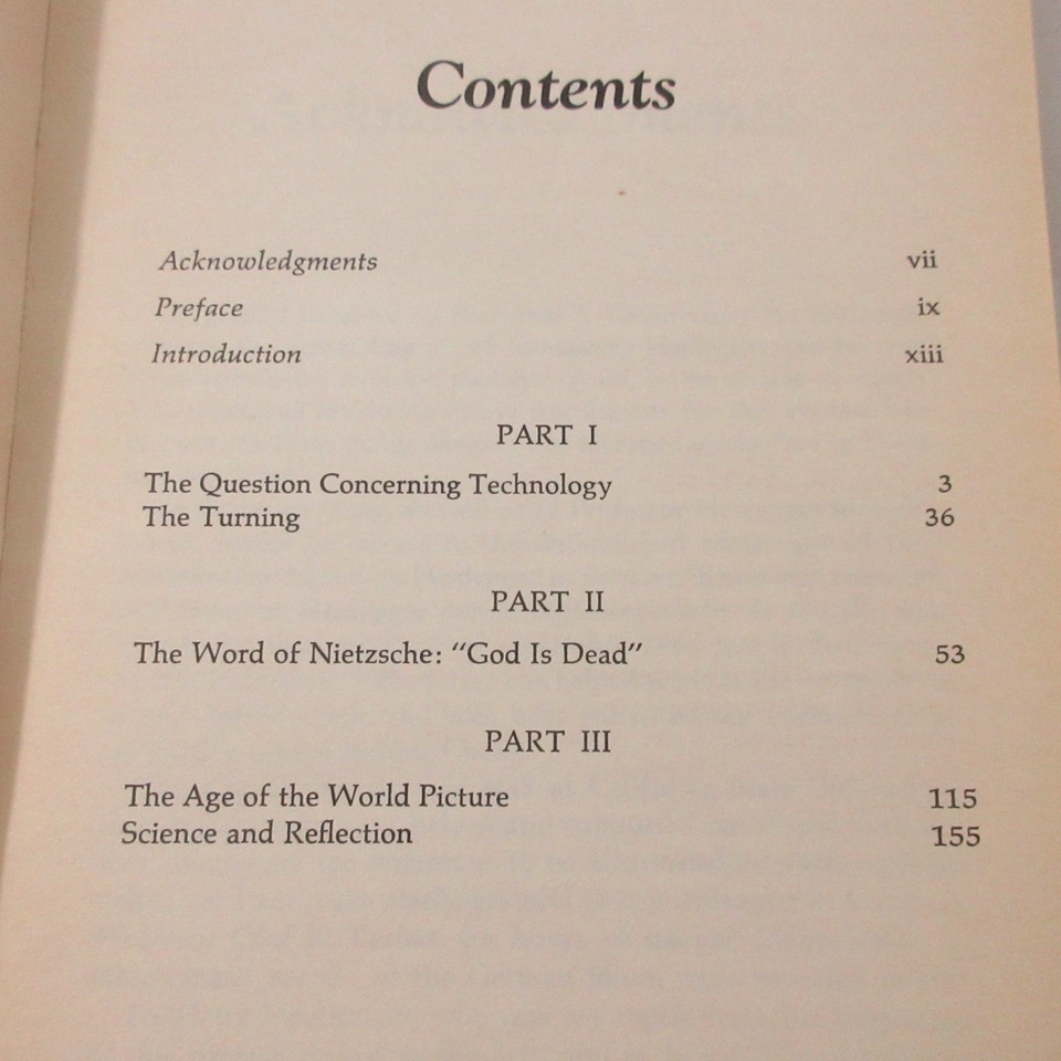 Question Concerning Technology Humanity Essays Martin Heidegger ...