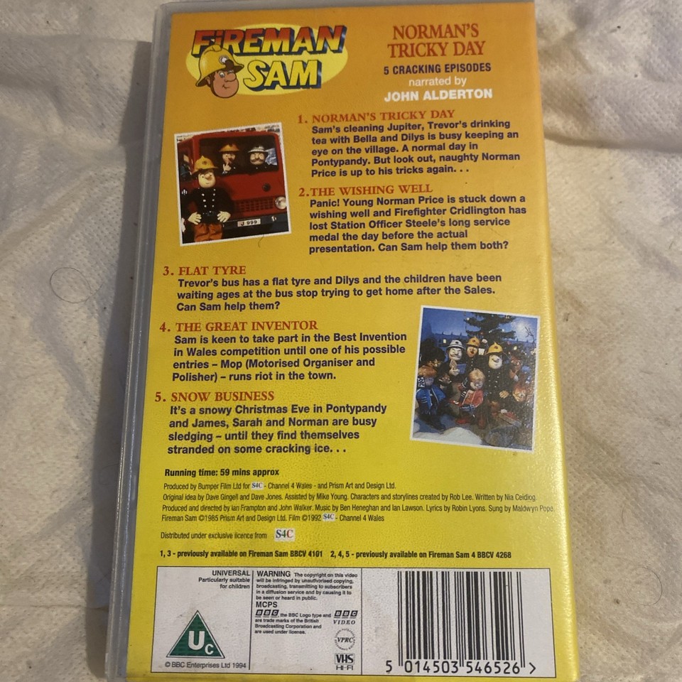 Fireman Sam Norman’s Tricky Day VHS Case Only | eBay UK