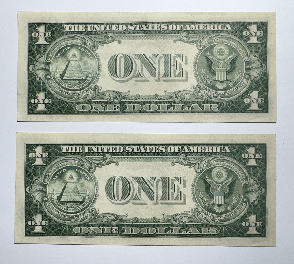 2 Consecutive- 1935 D $1 One Dollar Silver Certificate Star Notes AU | eBay