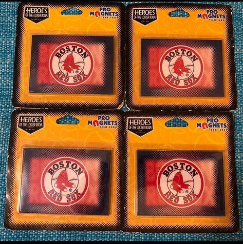 Boston Red Sox MLB LOT (4) logo Magnets vintage 1998 Heroes Locker Room ...