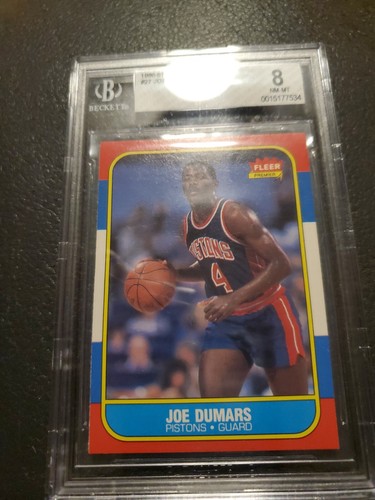 1986 Fleer Joe Dumars #27 BECKETT 8 NM - MT Near Mint RC Rookie Card | eBay