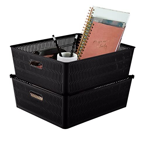 2pk Shallow Slide 2 Stack It Tote Basket | Storage & Organization ...