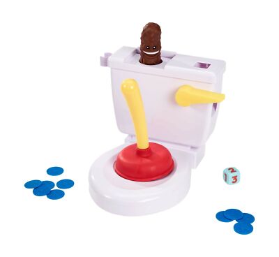 Flushin Frenzy Game Little Plastic Poop Toilet Plunger Die Fun Colorful ...