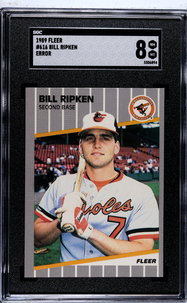1989 Fleer Bill Ripken FF ERROR Card #616 Billy F**K Face Bat SGC 8 NM ...