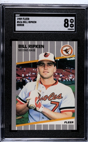 1989 Fleer Bill Ripken FF ERROR Card #616 Billy F**K Face Bat SGC 8 NM ...