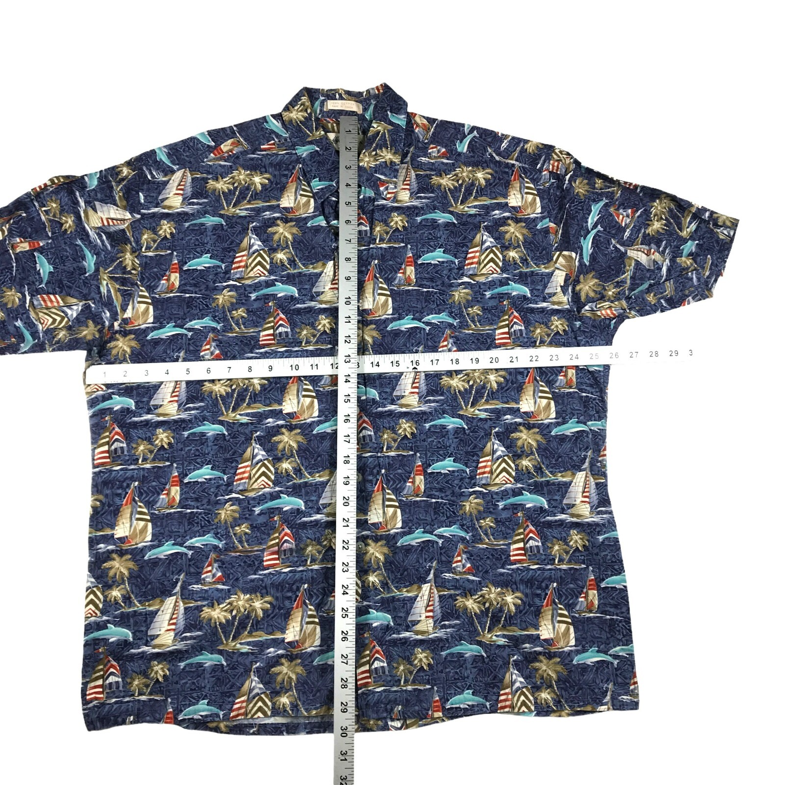 Campia Moda Shirt Men's XL Hawaiian Blue Sailing at Dolphine Island ...