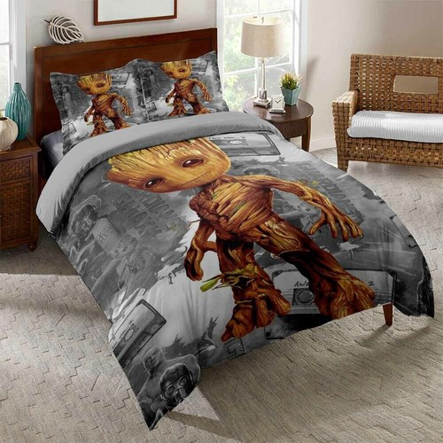 Baby Groot Pillowcase Duvet/Quilt/Doona Cover Single/Double/King Bed ...