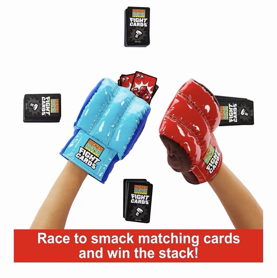 🆕 🥊 Mattel Games Rock ‘Em Sock ‘Em Robots Fight Cards Game W/ 2 Boxing ...