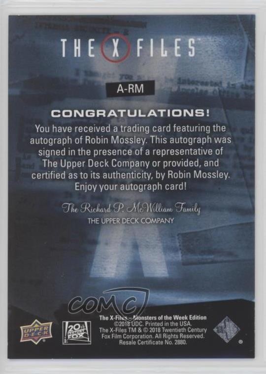 2023 Upper Deck The X-Files Monsters of Week Edition Robin Mossley as ...