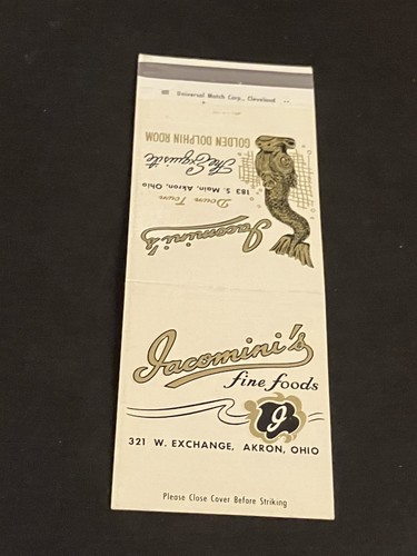 Vintage Ohio Matchbook “Jacomini’s Fine Foods” Akron | eBay