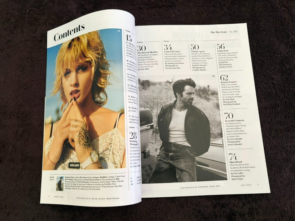 VANITY FAIR 2025 Sebastian Stan, WWE Roman Reigns, Julliard School, F1 ...