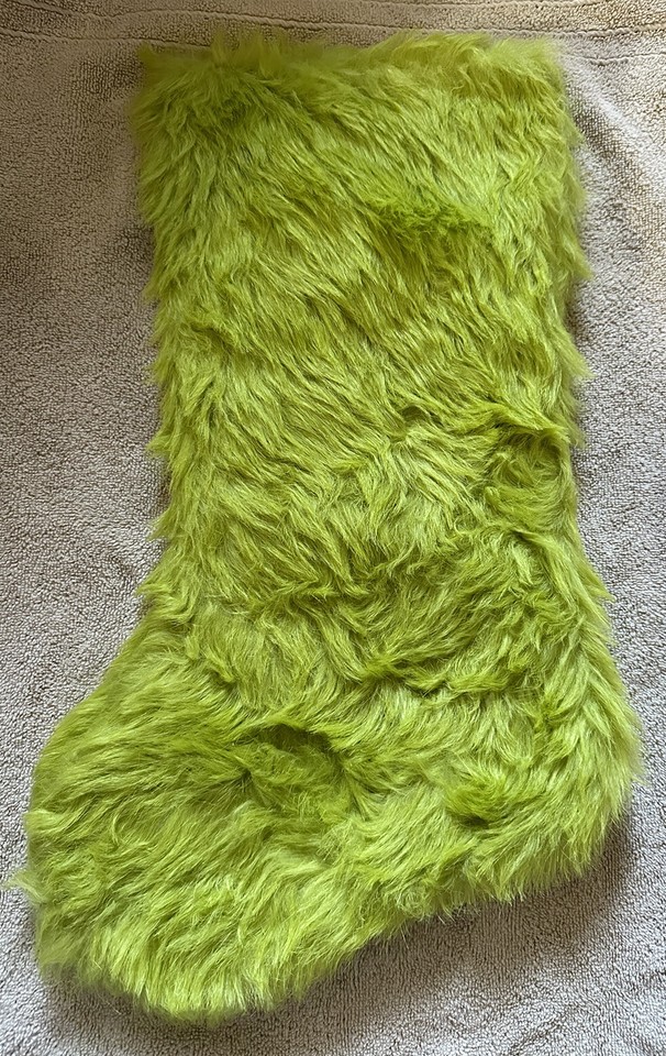 Green Furry Fuzzy HOW THE GRINCH STOLE CHRISTMAS STOCKING 65th ANNIV ...