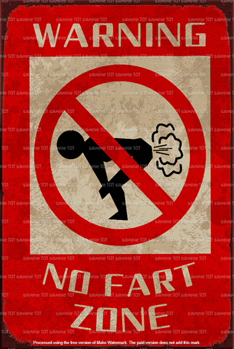 NO FART ZONE Rustic Retro/Vintage Home Shed Garage Café Bar Décor Tin ...
