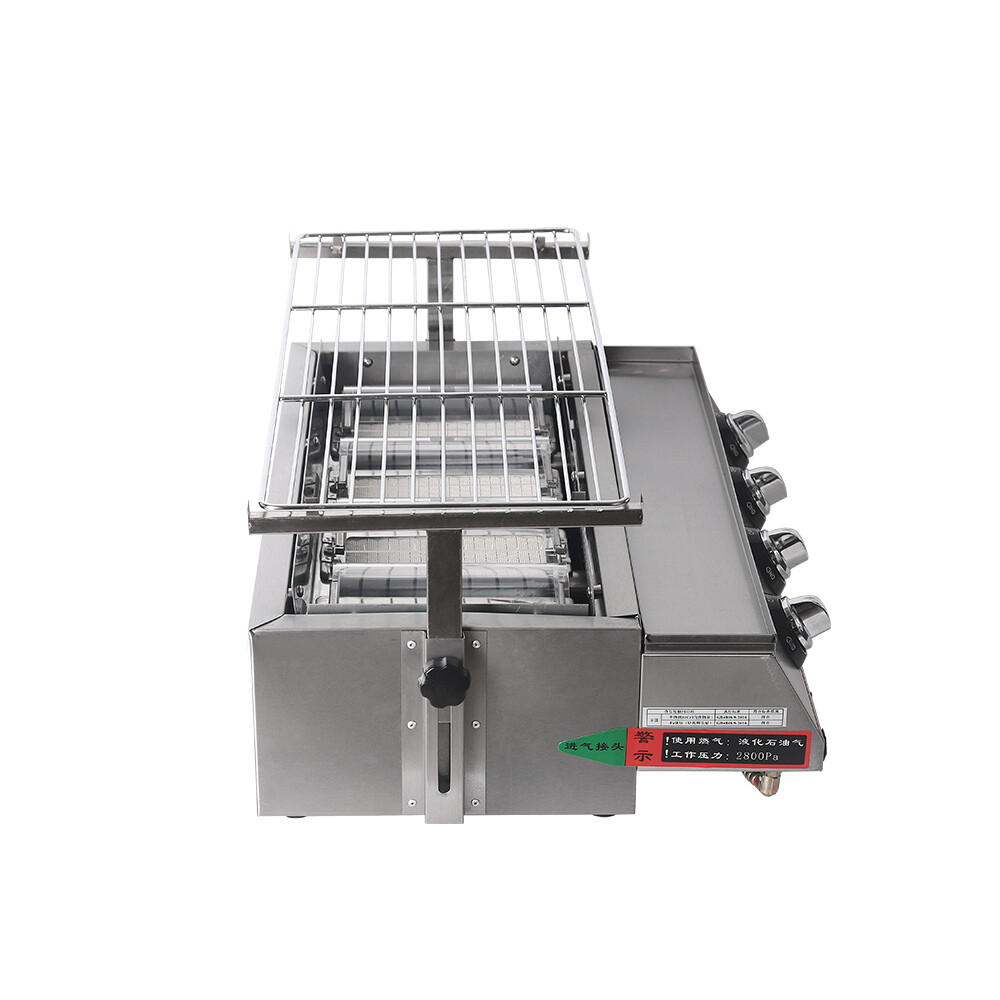 4 Burners BBQ Gas Grill LPG Outdoor Smokeless Yellow silver height ...