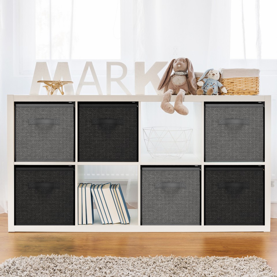Cube Storage Bins - Collapsible Cloth Cubby Baskets, Foldable Storage ...