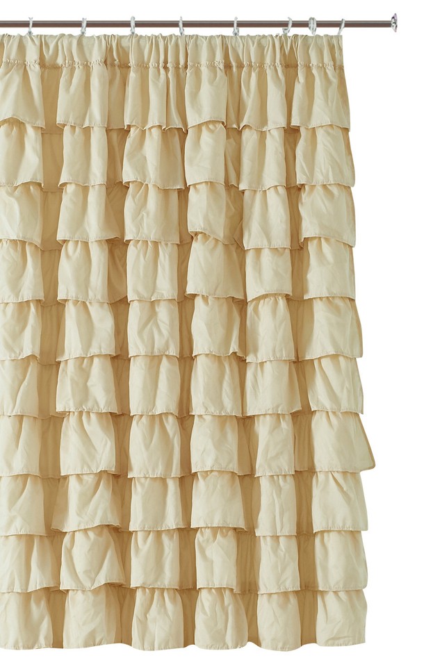 Ruffle Fabric Shower Curtain Assorted Color | eBay