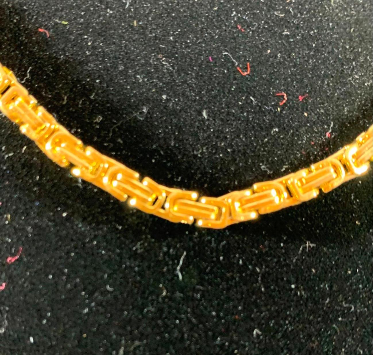 48" GOLD PLATED 4MM STAINLESS STEEL BYZANTINE TURKISH BOX CHAIN ...