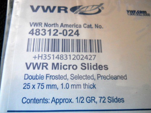 72 VWR Double Frosted Selected PreCleaned Micro Slides, 25 x 75 x 1mm ...