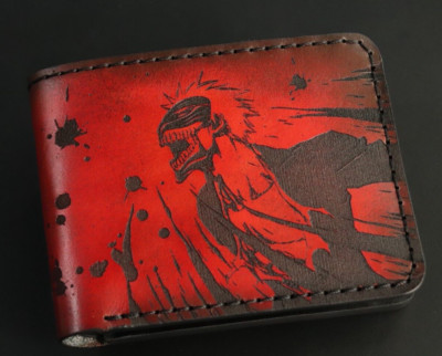 Bleach, Ichigo wallet, handmade wallet, anime gift, leather wallet ...