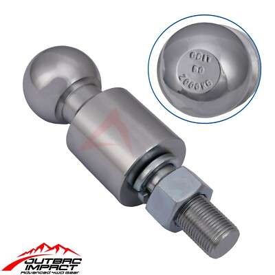 50mm Tow Ball 2 Inch 2" High Rise 2000KG Tow Bar Hitch Caravan Trailer ...