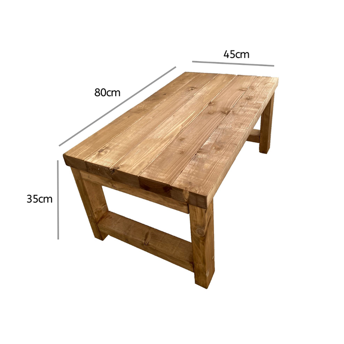 Rustic Solid Wood Coffee Table Chunky Strong Farmhouse Coffee Table | eBay UK