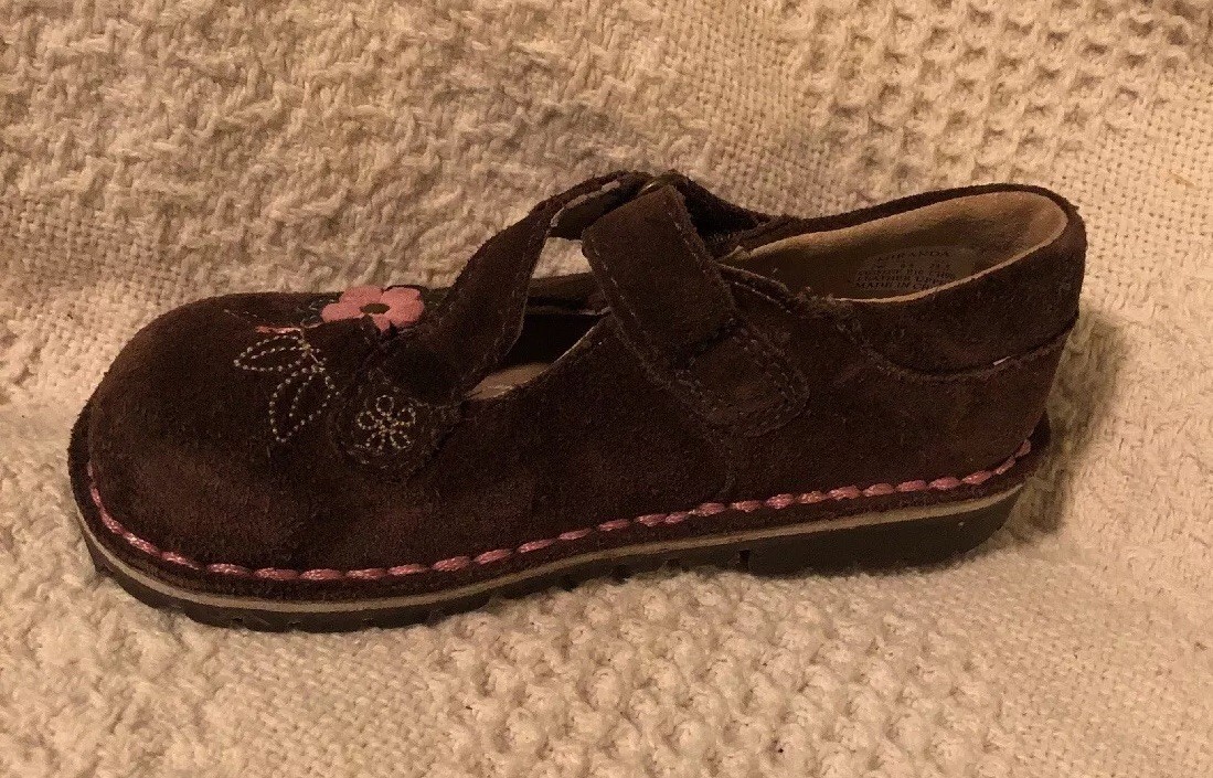Stride Rite Girls Brown Suede Leather Mary Janes Size 7W | eBay