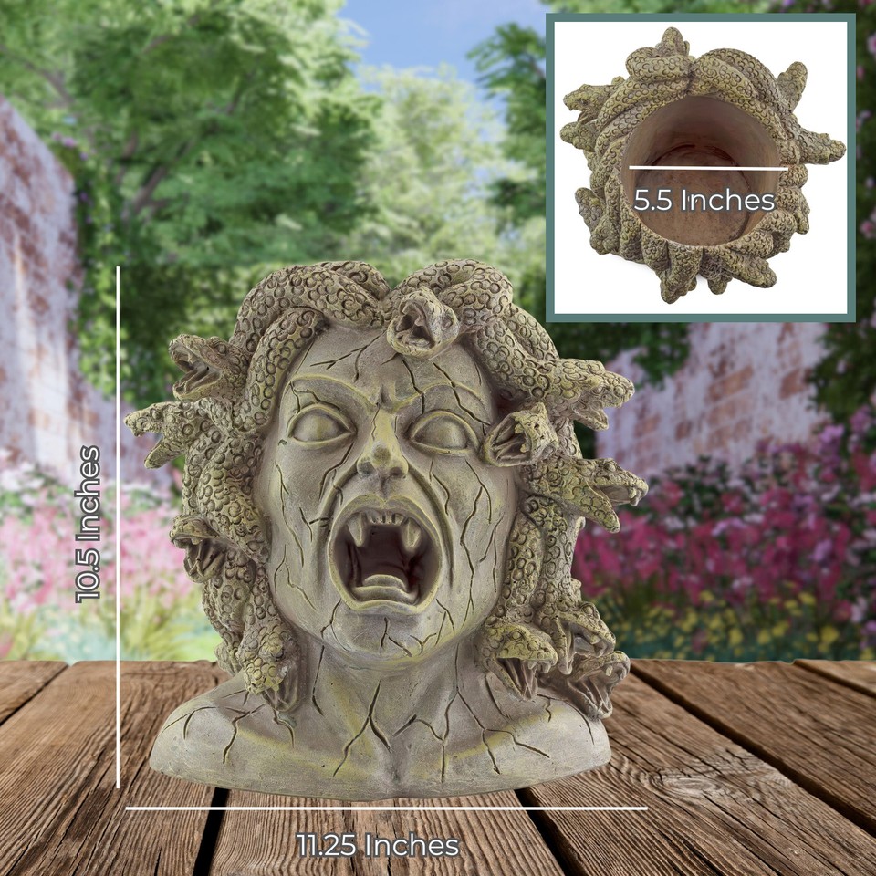 Large Resin Medusa Head Planter, Garden Decor Statue Flower Pot ...