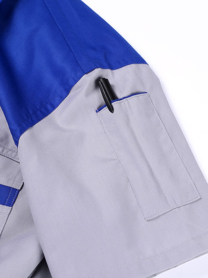 Mens Work Shirt Auto Mechanic Technician Uniform Short Sleeve Zipper ...