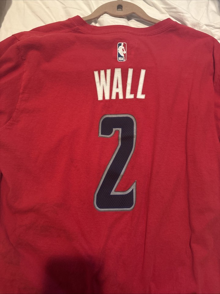 adidas Washington Wizards John Wall #2 Back Hit Red T-Shirt Size Large ...