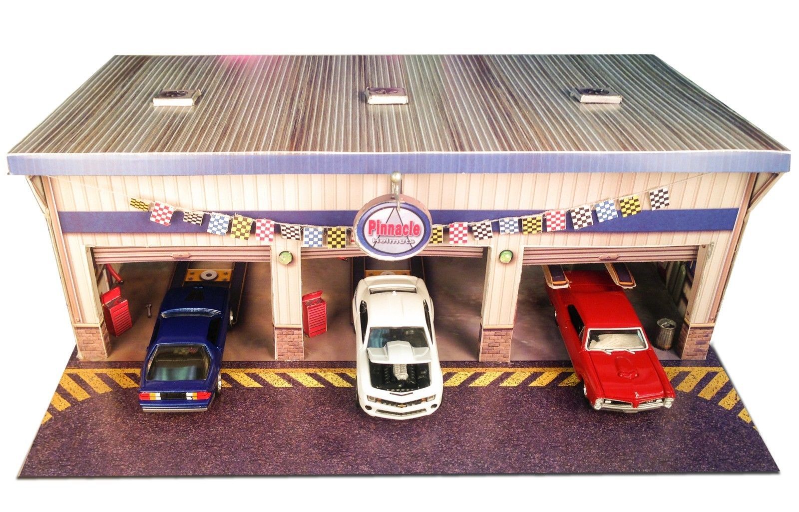 1:64 Scale Slot Car HO Pit Stop Garage Photo Real Building Track ...