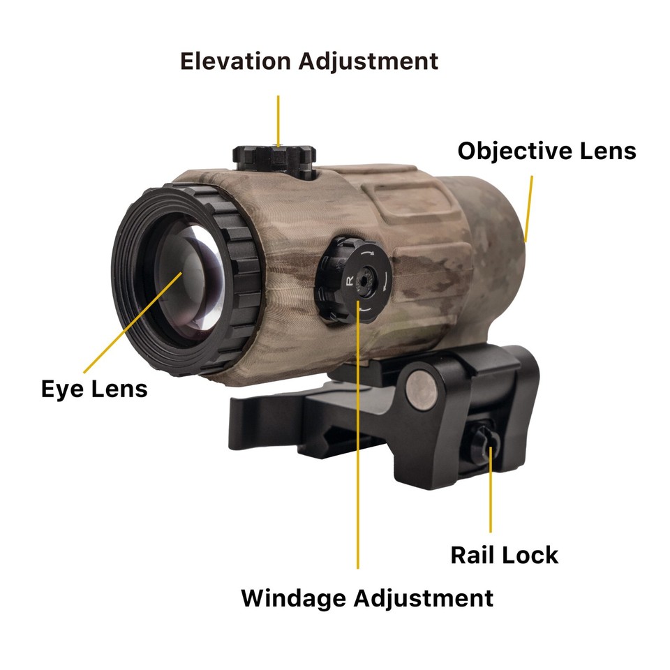558+G45 Holographic Sight w/ 5x Magnifier Red Green Dot Holo Clone Full ...