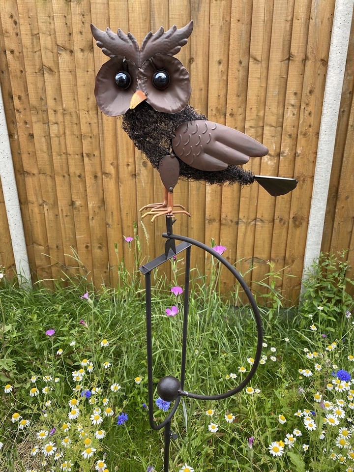 Garden Spinner Owl Garden Wind Spinner Ornament Decoration 60” | eBay UK