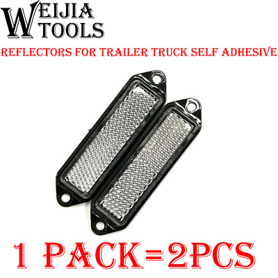 2pc Reflector White Marker Truck Car Trailer Self Adhesive Reflector ...
