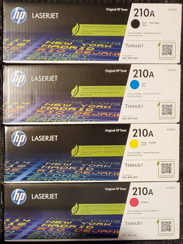 Set Genuine HP 210A CMYK Toner Print Cartridge W2100A W2101A W2102A ...